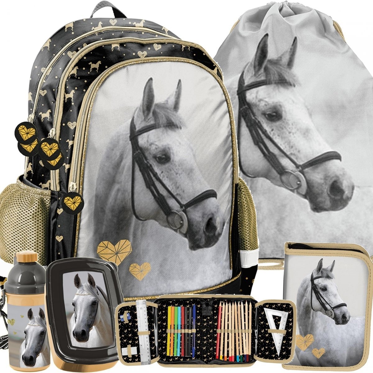 Plecak do Szkoły Dla Dziewczynki z Koniem Koń do 1 Klasy [PP20H-081] iplecaki.pl