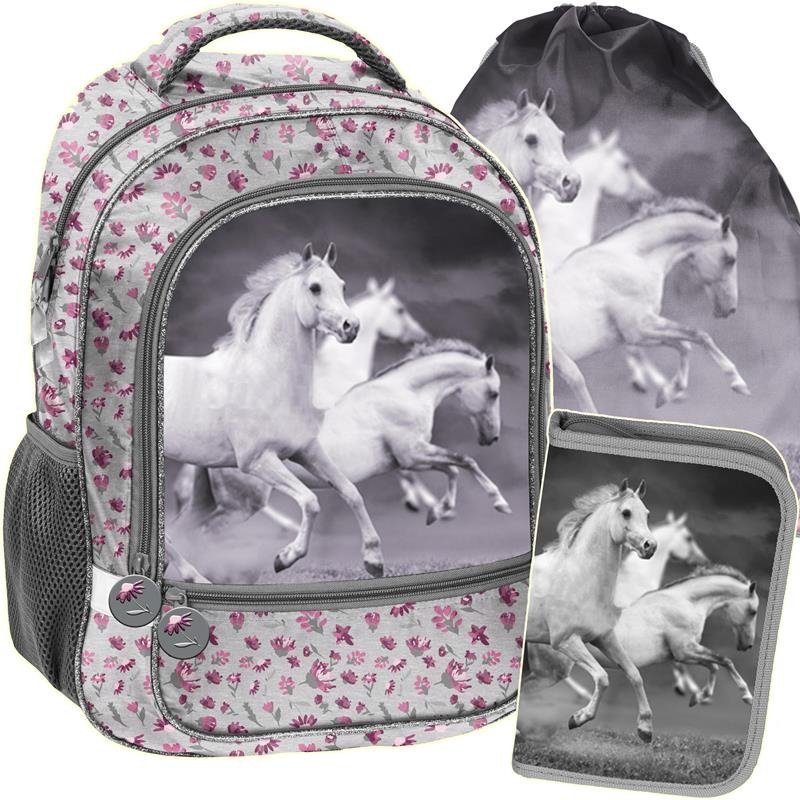 Plecak z Koniem dla Dziewczynki Szkolny Komplet [PP19HS-260] iplecaki.pl