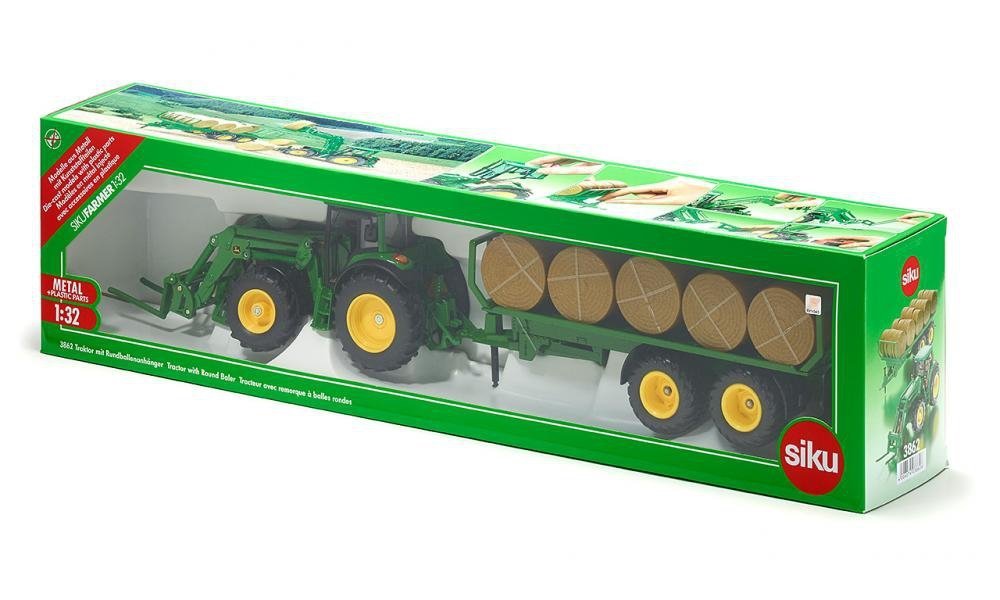 SIKU TRAKTOR Z ŁADOWRKĄ I SŁOMĄ W BELACH 3862 3+ - Traktory i maszyny ...