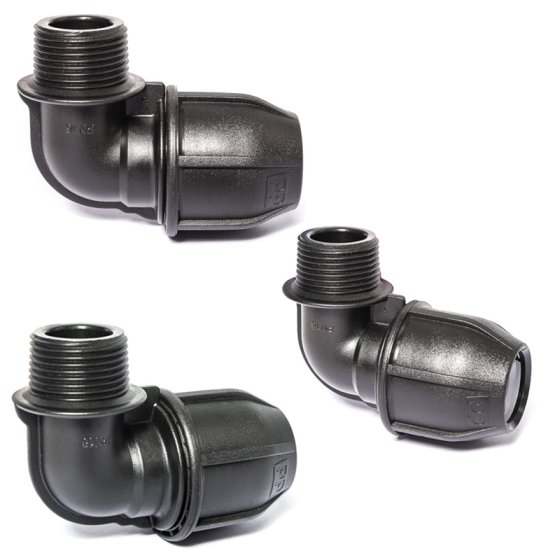 Kolano Skręcane PE fi 25 x 3/4 GZ do RURY WĘŻA ZŁĄCZKA Do Nawadniania