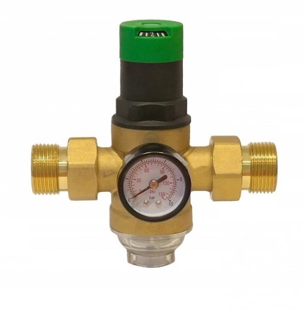 Reduktor Ciśnienia Wody 1'' z Filtrem + Manometr