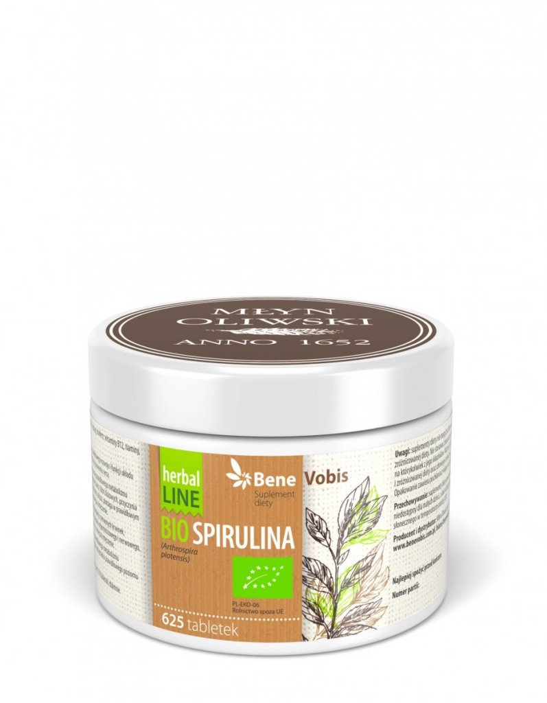 Spirulina BIO - 625 tabl. | Młyn Oliwski