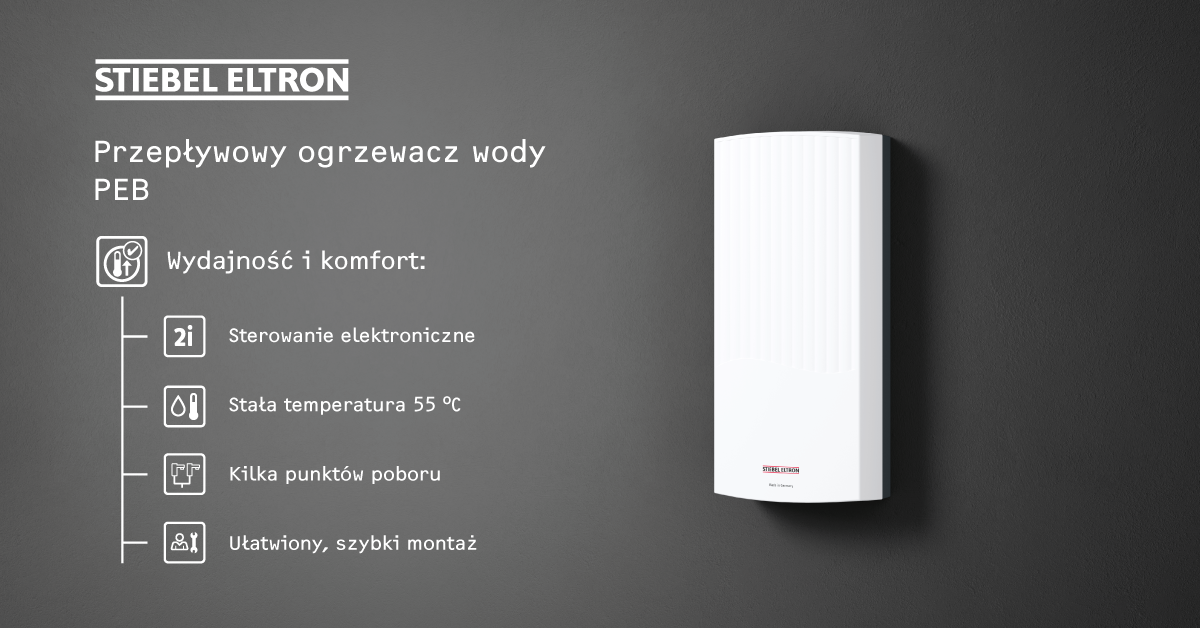 Stiebel Eltron PEB 11 kW przepływowy ogrzewacz wody 400 V - Foxhurt
