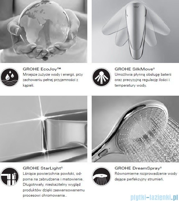 Grohe Grandera™ Stick prysznic ręczny jednostrumieniowy chrom/złoty ...