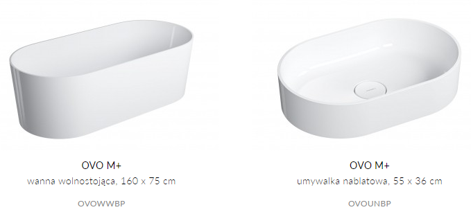 OMNIRES Komplet wanna 160cm z umywalką 55 x 36 cm kompozyt OVO M+ biały ...