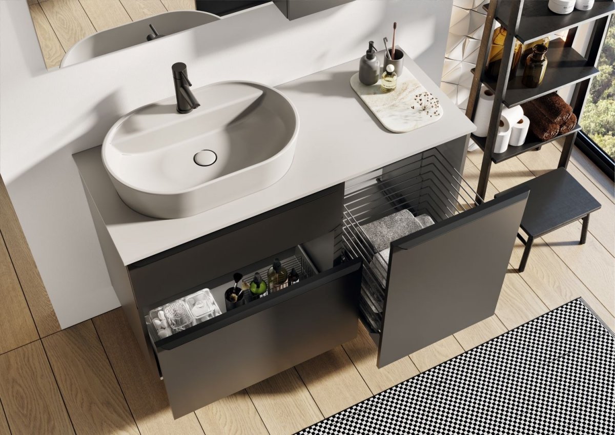 ELITA SZAFKA LOFTY 90 2S BLACK MATT 168304 - Szafki łazienkowe - Meble łazienkowe