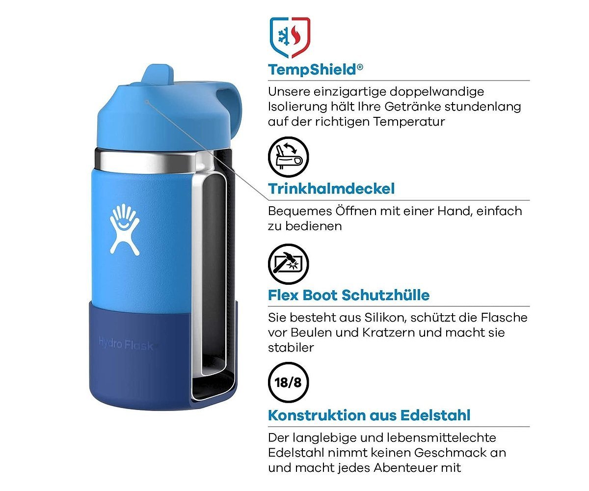 Kubek termiczny dla dzieci Hydro Flask Kids Straw Lid and Boot 355 ml PEONY różowy