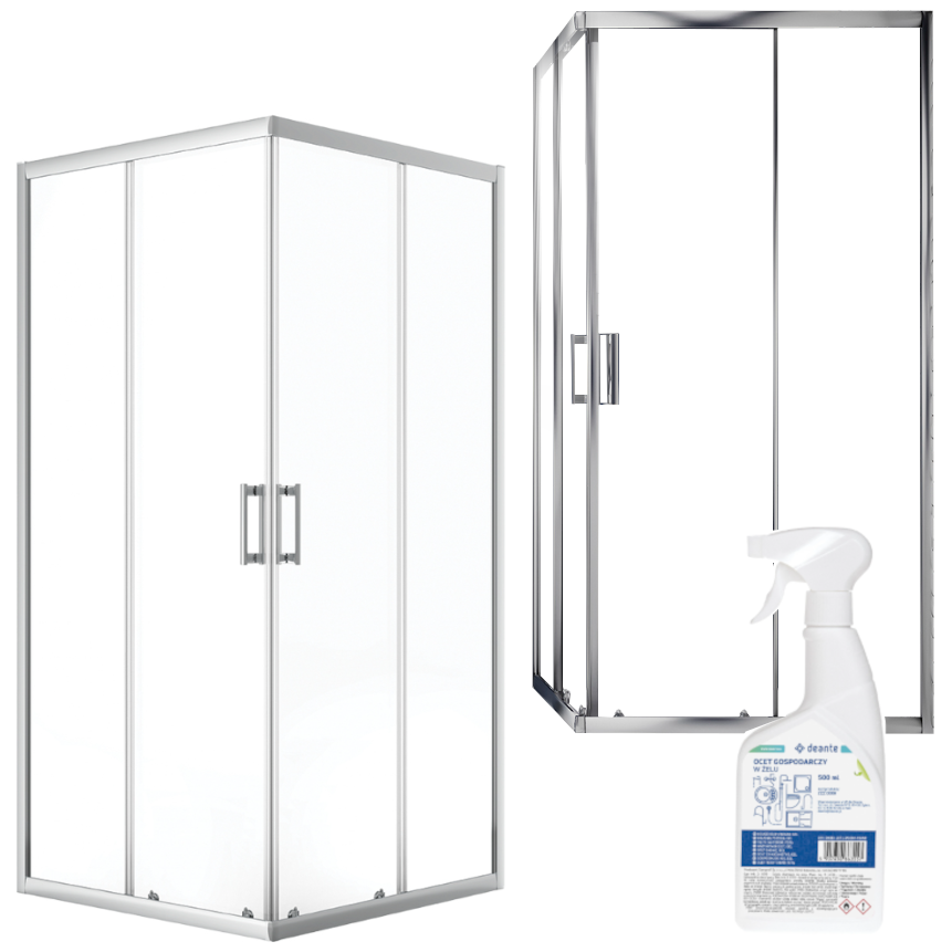 Kabina prysznicowa kwadratowa LAVEO Bresso 80x80 cm chrom + preparat ...