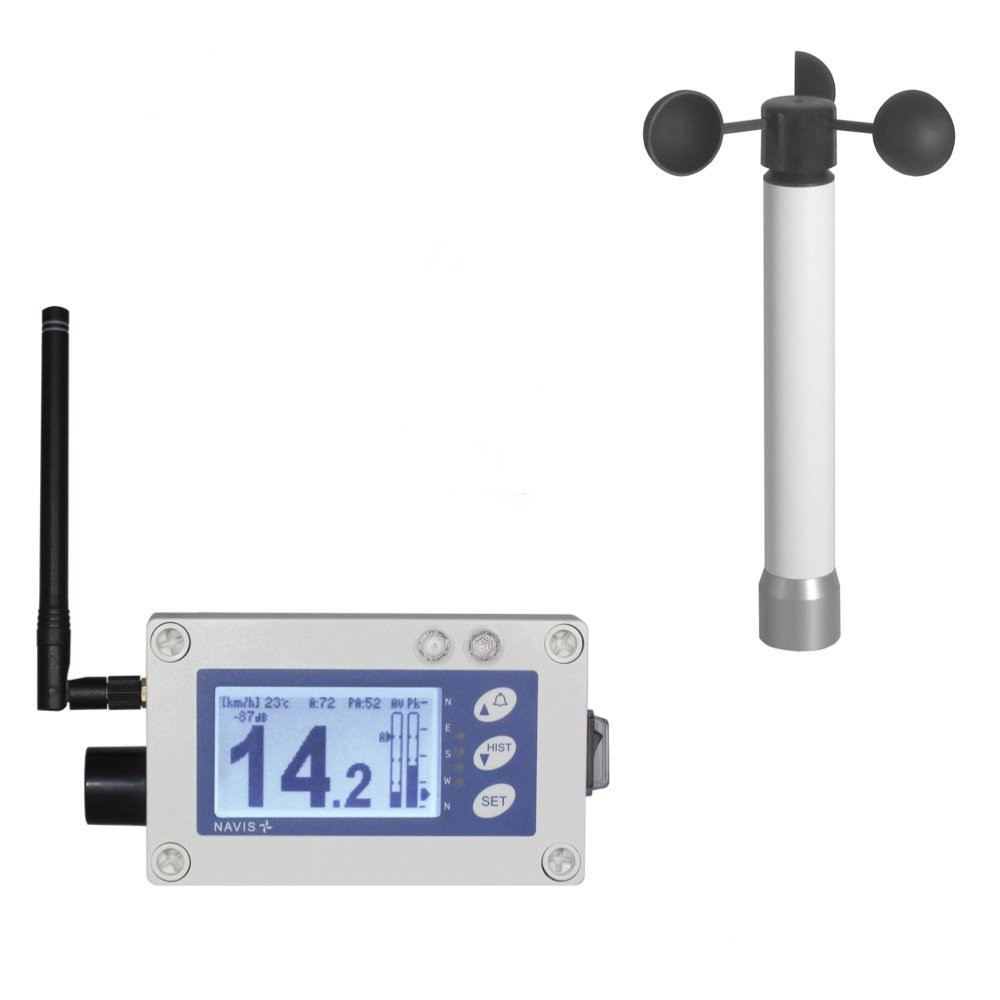 Navis W410/BAT wiatromierz sygnalizacyjny bezprzewodowy anemometr ...