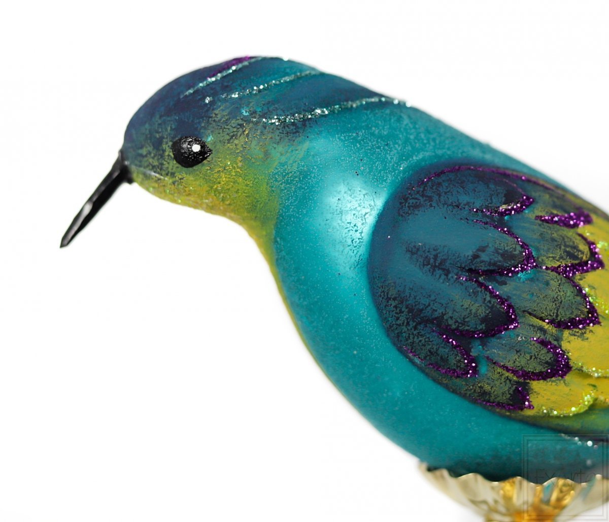Christmas bauble bird 13cm -With all its glory - Blaze of peacock ...