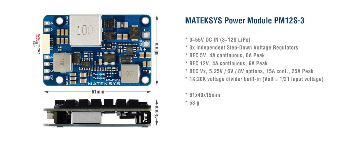 Regulator napięcia DC SBEC Stepdown Matek Power Module PM12S-3 - Kamery ...