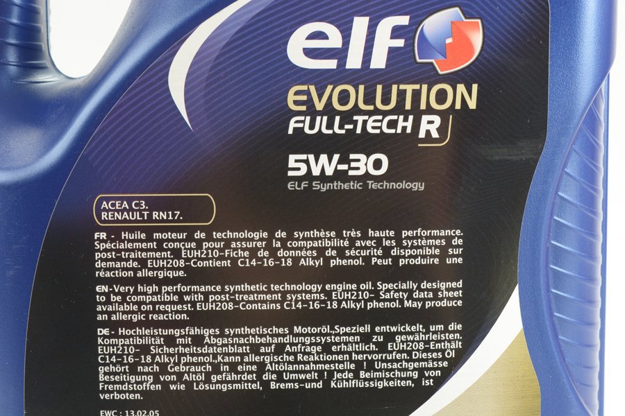 OLEJ ELF EVOLUTION FULL-TECH R 5W30 RN17 5L 5W-30 - Oleje - dodatki do ...