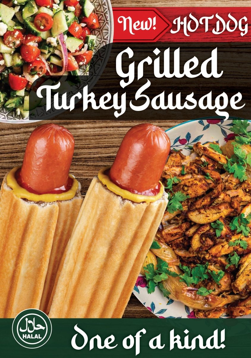 20004 HDZ Hot Dog Set grilled Turkey sausage - Hot Dog Zone