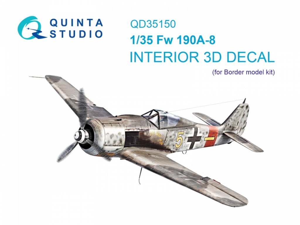 Quinta Studio QD35150 Fw 190A-8 interior 3D decals Border Model 1 35 ...