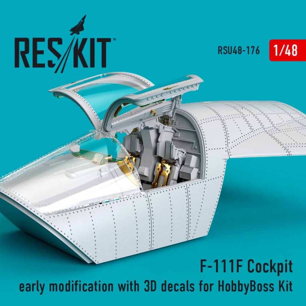 RESKIT RSU48-0176 F-111F COCKPIT EARLY MODIFICATION WITH 3D DECALS FOR HOBBYBOSS KIT 1 48 - RES ...