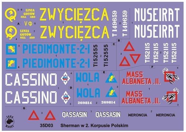 ToRo Model 35D03 Polish Shermans in Italy - 2nd Polish Corps, 1945 1 35 ...