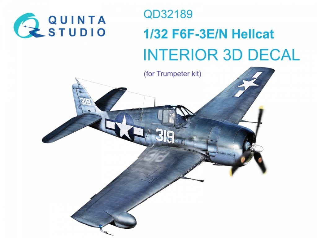 Quinta Studio QD32189 F6F-3E N Hellcat 3D-Printed coloured Interior on ...