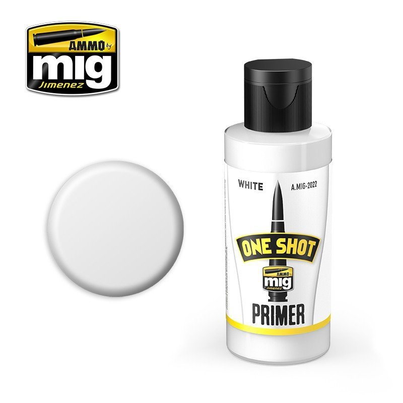 AMMO of Mig Jimenez 2022 ONE SHOT PRIMER - WHITE 60ml. - Acrylic ...