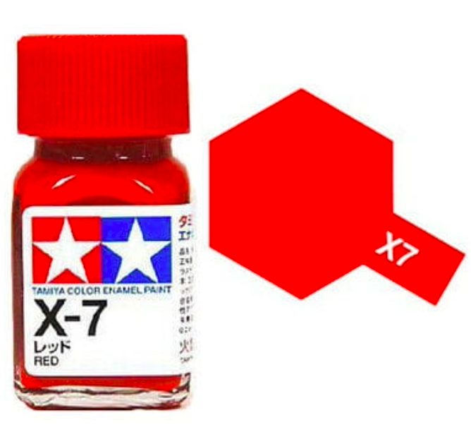 Tamiya X7 Red (80007) Enamel Paint - Tamiya Color Enamel Paint 10ml ...