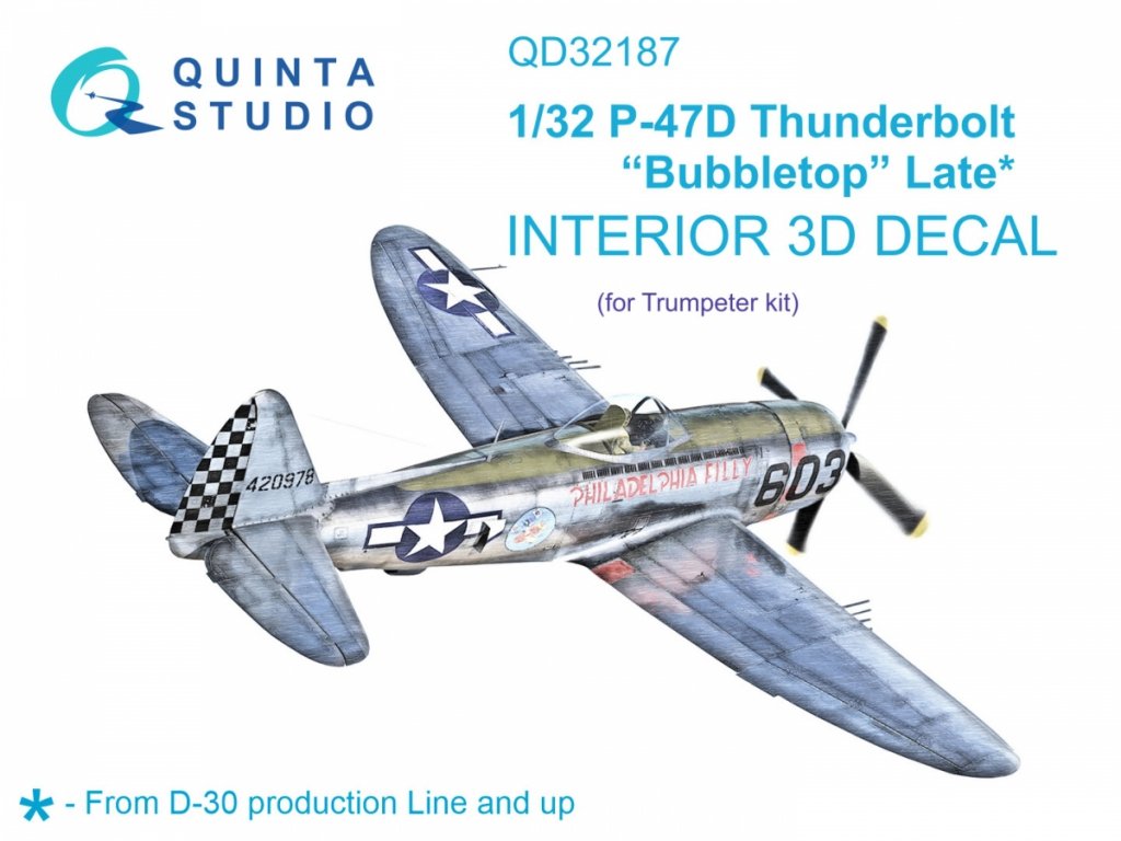 Quinta Studio QD32187 P-47D Thunderbolt Bubbletop (Late) 3D-Printed ...