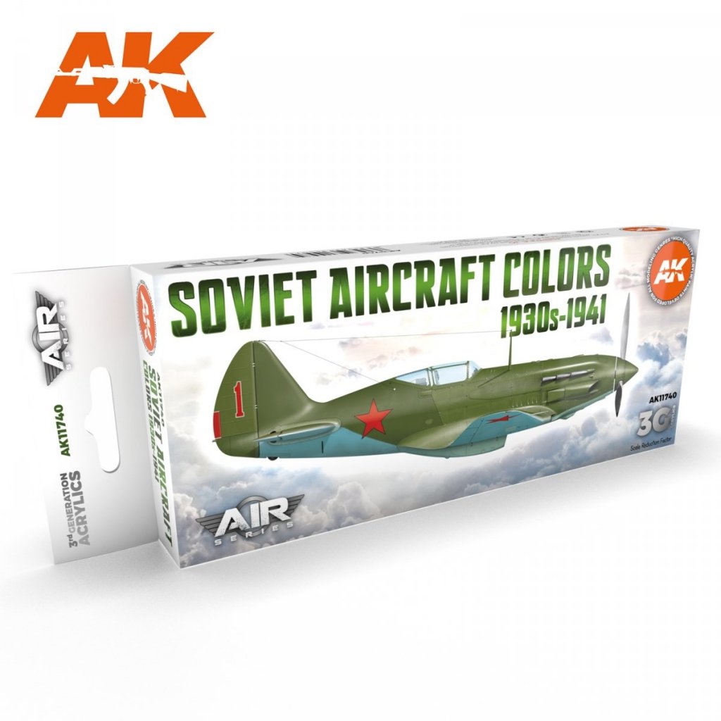 AK Interactive AK11740 SOVIET AIRCRAFT COLORS 1930S-1941 8x17 ml - AK ...