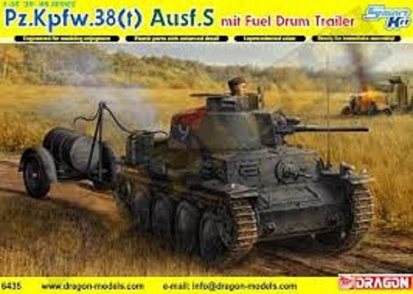 Dragon 6435 Pz.Kpfw.38(t) Ausf.S mit Fuel Drum Trailer (1:35) - Tanks ...