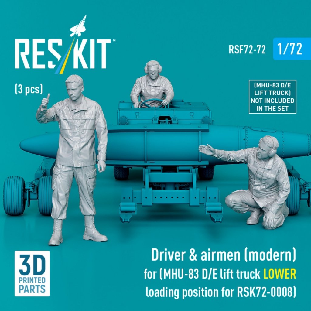 RESKIT RSF72-0072 Driver & airmen (modern) (3 pcs) (MHU-83 D E lift ...