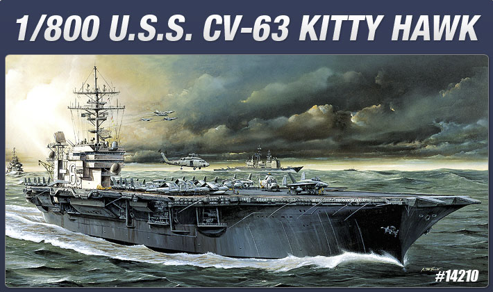 Academy 14210 USS CV-63 Kitty Hawk 1 800 - Inna skala - Civilian ...