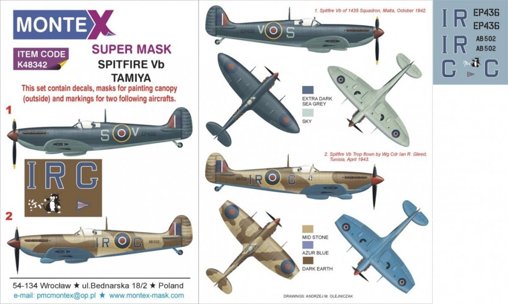 Montex K48342 SPITFIRE VB 1 48 - scale 1:48 - Super Mask - Montex ...
