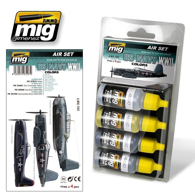 AMMO of Mig Jimenez 7207 US NAVY WWII COLORS - Aircraft Paints Sets ...