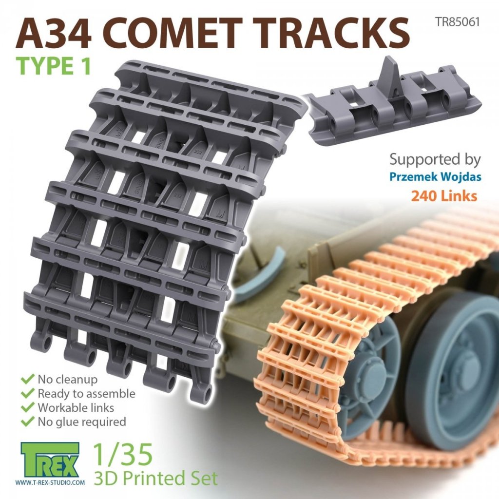 T-Rex Studio TR85061 A34 Comet Tracks Type 1 1 35 - Tracks for vehicles ...