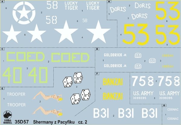 ToRo Model 35D57 PTO Sherman tanks vol.2 1 35 - scale 1 35 - ToRo Model ...