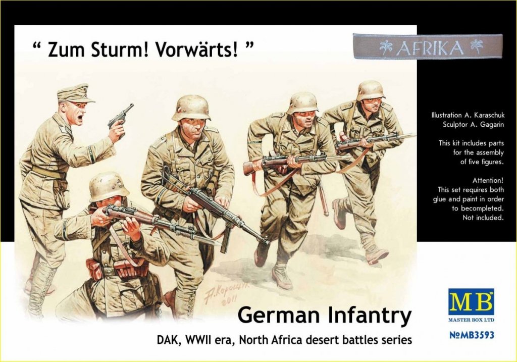 Master Box 3593 German Infantry, DAK, WWII, North Africa desert battles ...