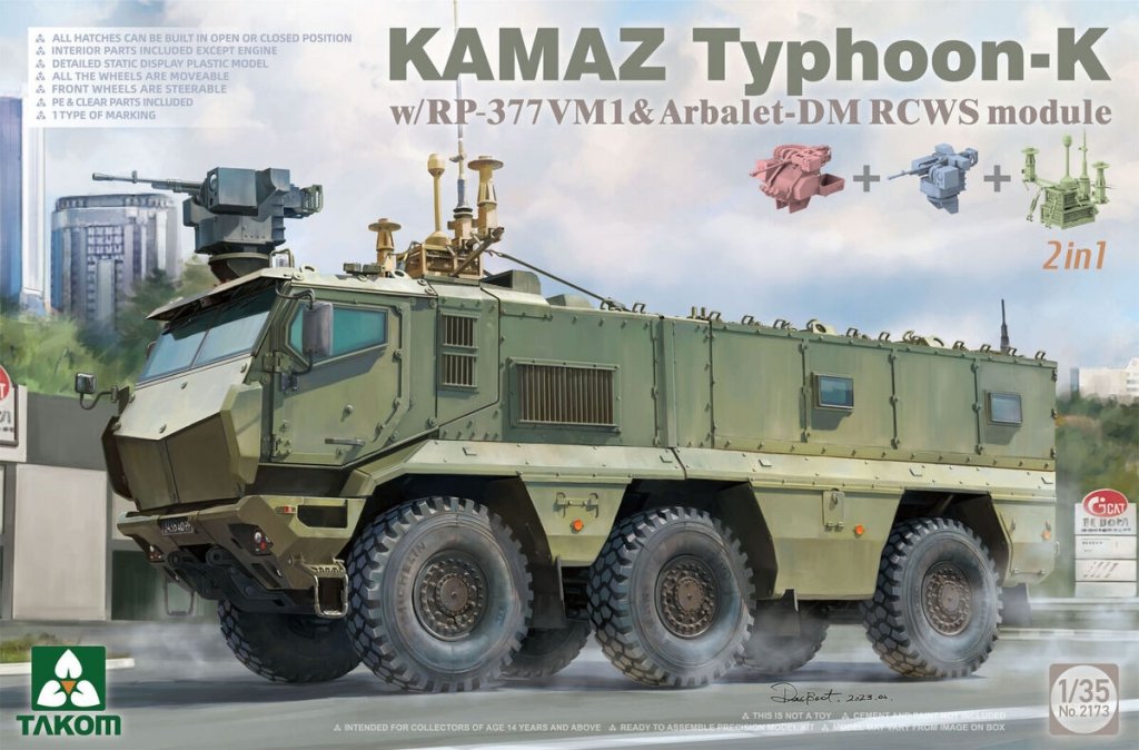 Takom 2173 KAMAZ Typhoon-K w RP-377VM1 And Arbalet-DM RCWS Module 2 In ...