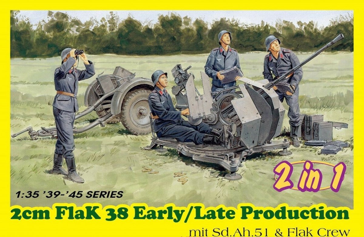 Dragon 6942 2cm FlaK 38 Early Late Production mit Sd.Ah.51 and Crew ...