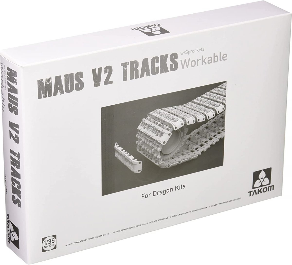 Takom 2094 Maus V2 Tracks with sprockets for Dragon kits 1 35 - Tracks ...