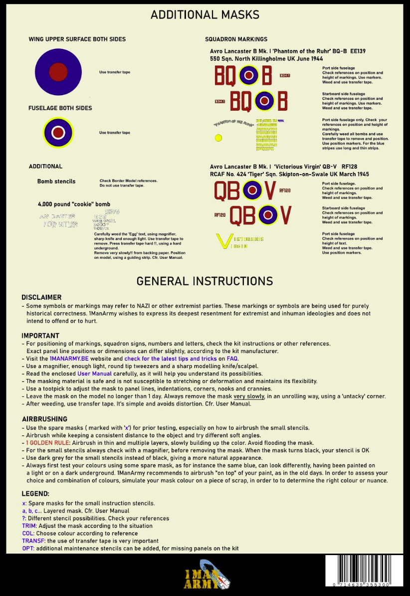 1 Man Army 32DET042 Avro Lancaster B Mk I (Border Model) 1 32 - 1 Man ...