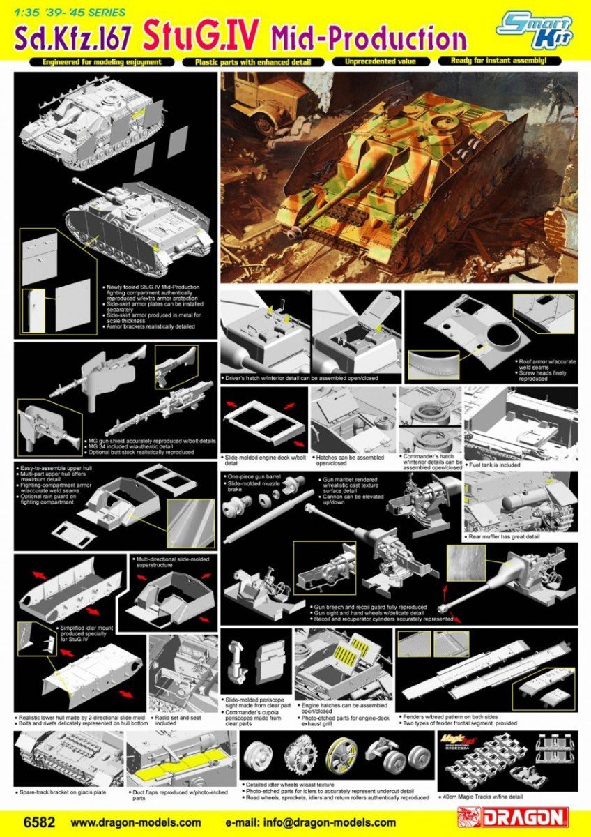 Dragon 6582 Sd.Kfz.167 StuG.IV Mid-Production (1:35) - Self-propelled ...