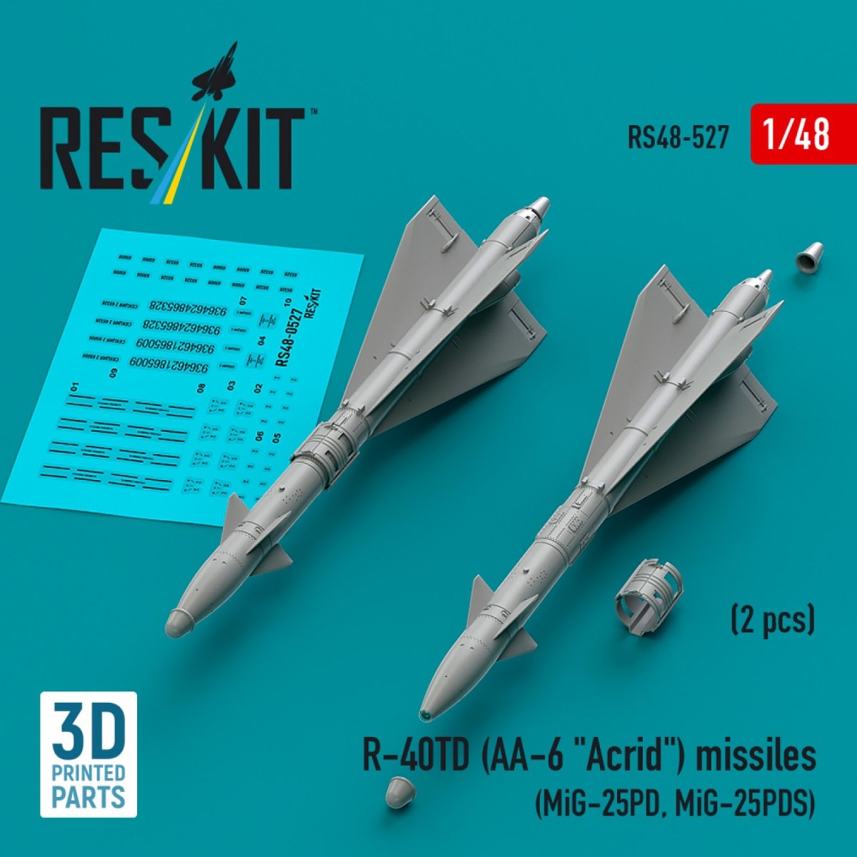 RESKIT RS48-0527 R-40TD (AA-6 "Acrid") missiles (2 pcs) (3D printed) 1 ...