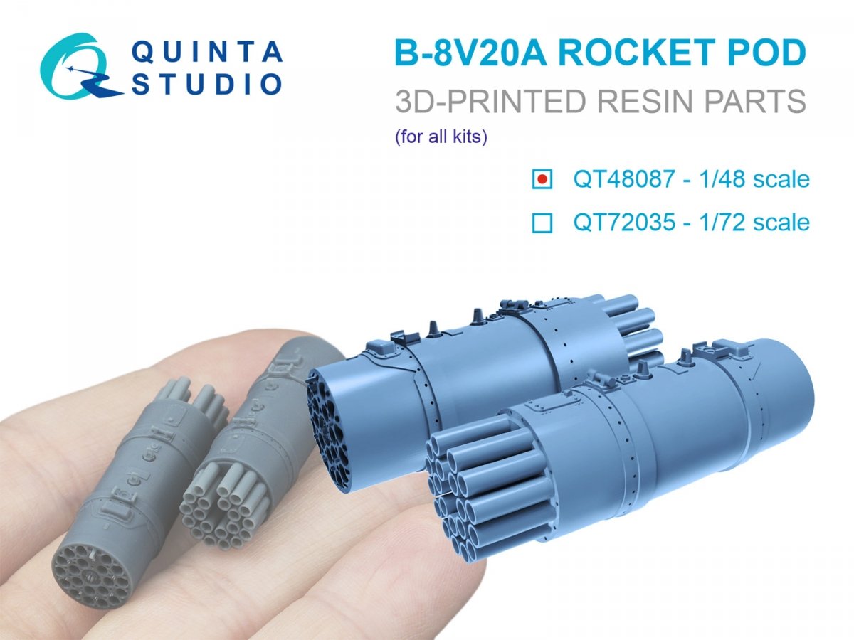 Quinta Studio QT48087 B-8V20A rocket pods, 2 pcs (for all kits) 1 48 ...