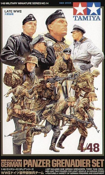 Tamiya 32514 WWII German Panzer Grenadier Set (1:48) - scale 1:48 - Figures
