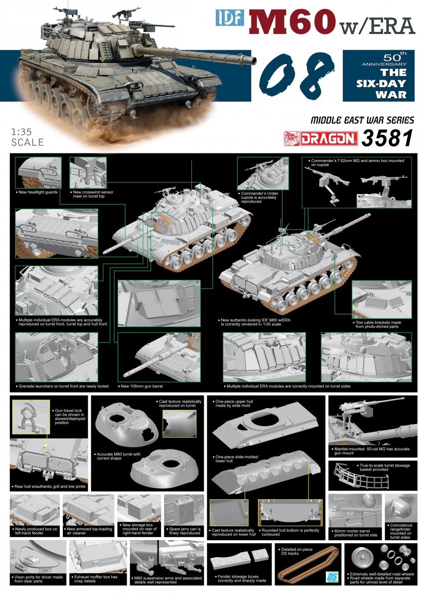 Dragon 3581 IDF M60 w ERA (1:35) - auf 1945 - 1 35 - Military vehicles ...