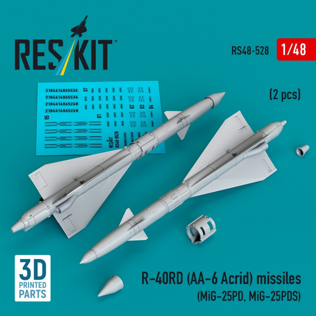 RESKIT RS48-0528 R-40RD (AA-6 "Acrid") missiles (2 pcs) (3D printed) 1 ...