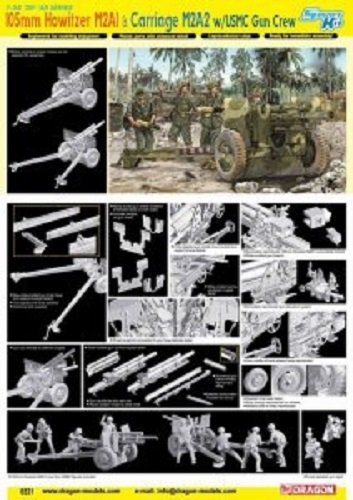 Dragon 6531 105mm Howitzer M2A1 Carriage M2A2 w USMC Gun Crew (1:35 ...