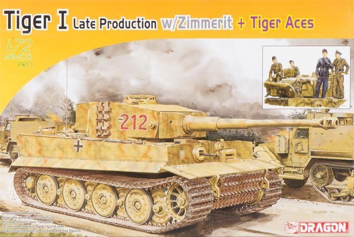 Dragon 7440 Pz.Kpfw.VI Ausf.E Tiger I Late Prod. w Zimm.+Tiger Aces (1: ...