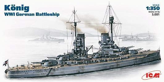 ICM S001 WWI German battleship Koenig model kit (1:350) - scale 1:350 ...