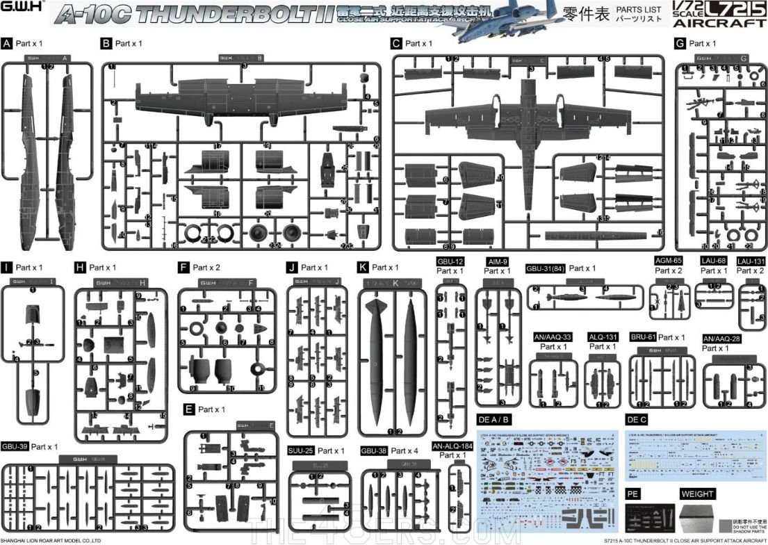 Great Wall Hobby L7215 A-10C Thunderbolt II Attack Aircraft 1 72 - jets ...