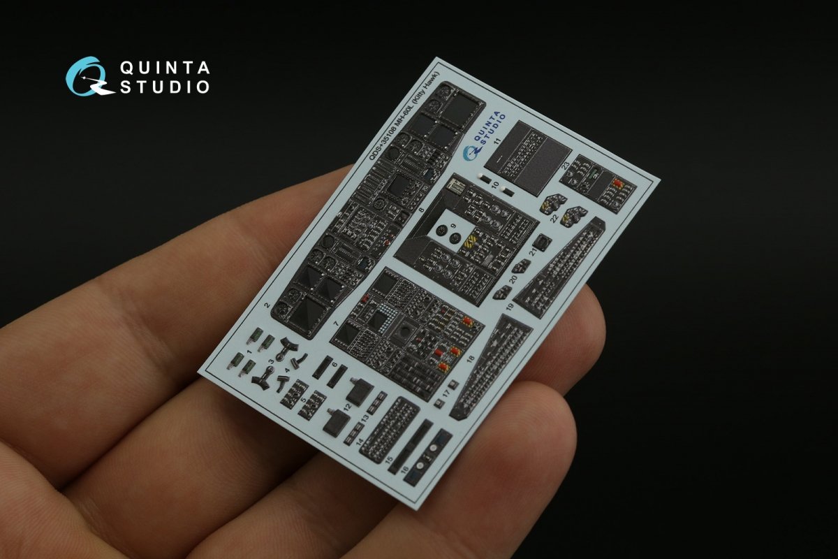 Quinta Studio QD+35108 MH-60L 3D-Printed & coloured Interior on decal paper (Kitty Hawk) (with ...