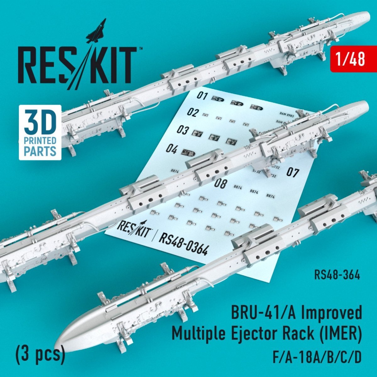 RESKIT RS48-0364 BRU-41 A IMPROVED MULTIPLE EJECTOR RACK (IMER) (3 PCS ...