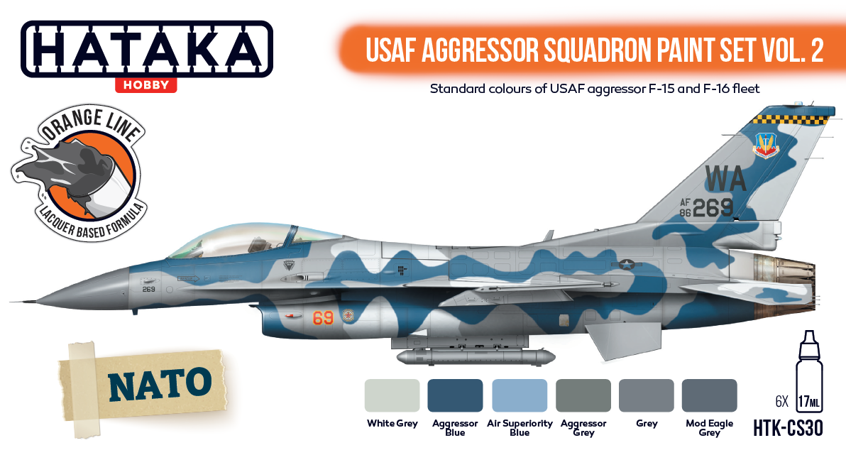 Hataka HTK-CS30 ORANGE LINE – USAF Aggressor Squadron paint set vol. 2 ...